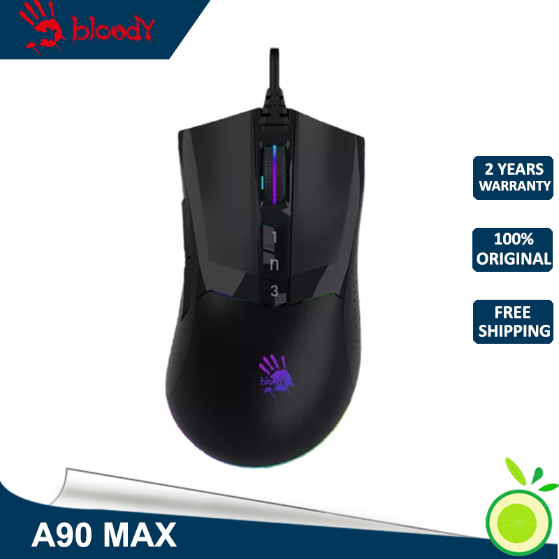 Bloody A90 Max USB Optical Gaming Mouse Glossy Colorful Wired Device ...