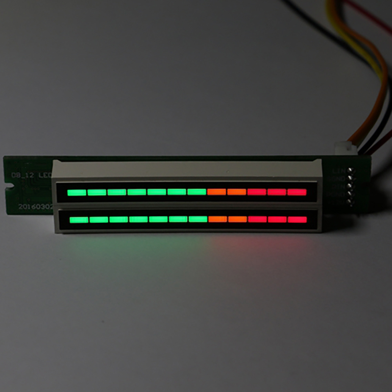 Dual 12 Music Level Indicator LED Spectrum VU Meter Amplifier Lamps ...