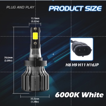 Novsight Fog Light H11 Yellow 10000LM 100W H4 Car LED Headlight Light ...