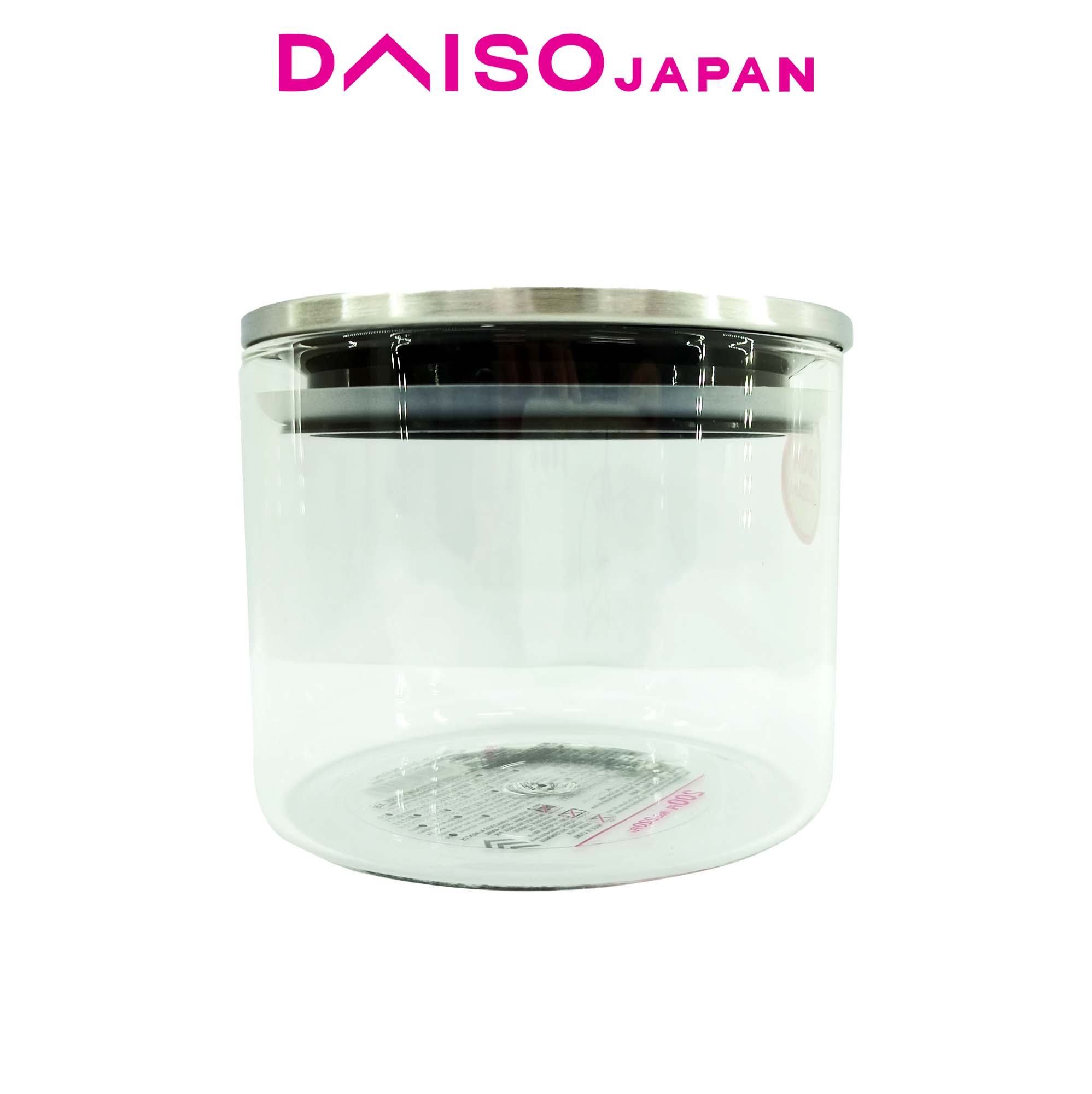 Daiso Glass Canister with Stainless Steel Lid 400ML | Lazada PH
