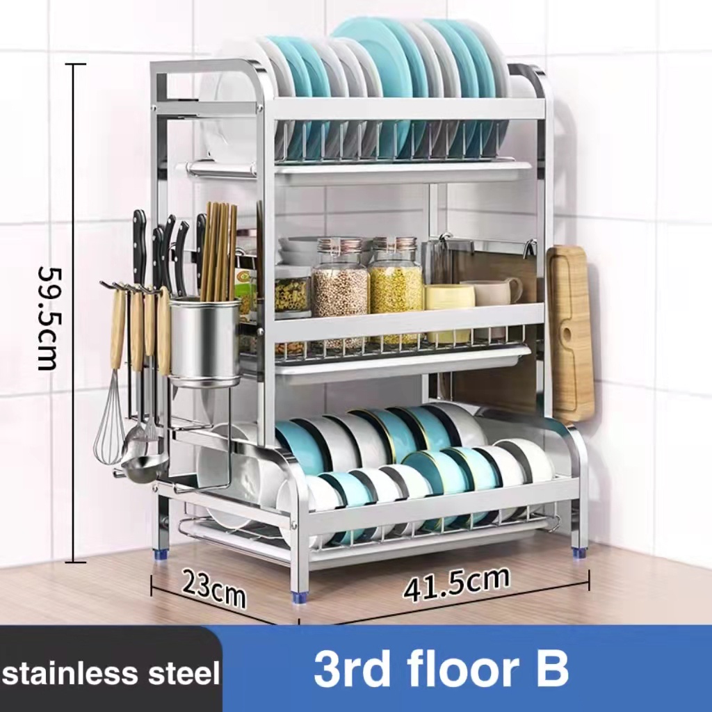 spices rock 〽️COD〽️ Steel Drainer Drying Rack Kitchen Countertop Plate ...