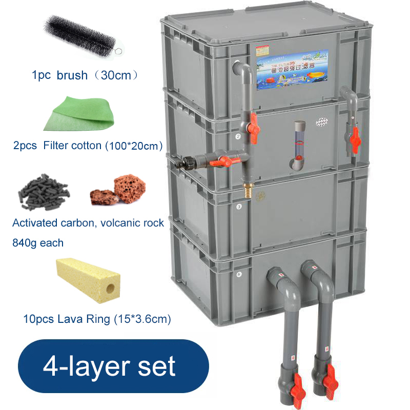 Fish Pond Filter Tank Koi Pond Filter System Water Purification Filter ...