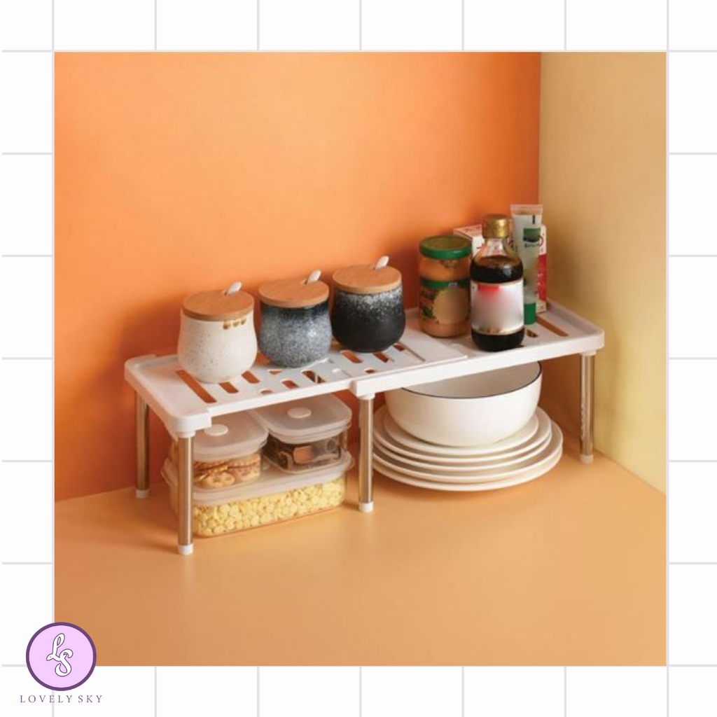 Kitchen shelf retractable kitchen cabinet layered shelf☉ | Lazada PH