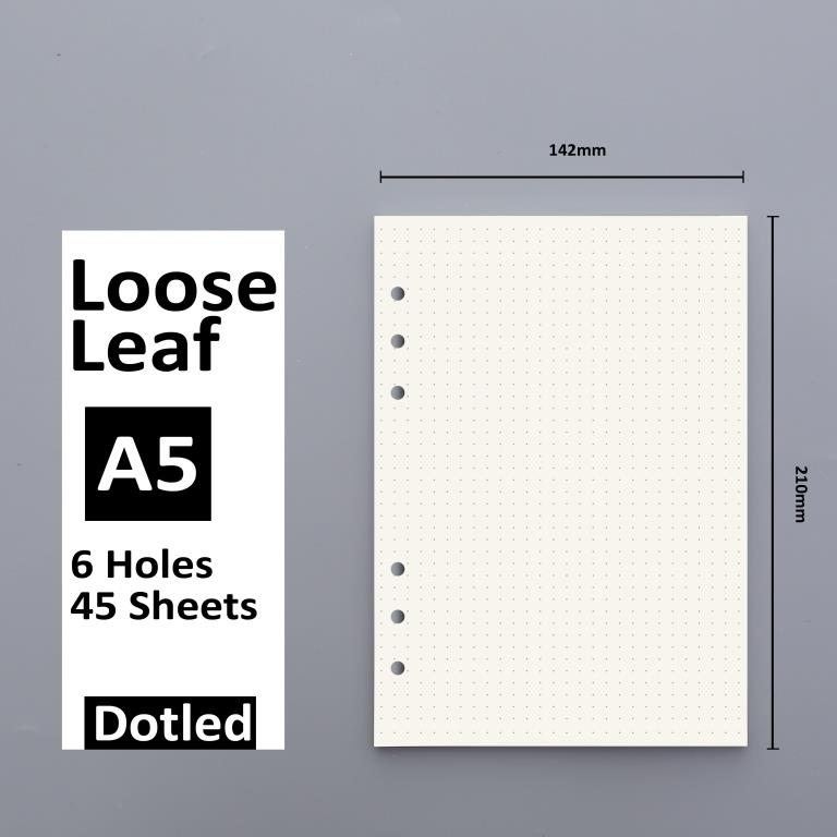 bnesos Stationary 6 Holes Loose Leaf Binder Notebook Refill A5/A6 ...
