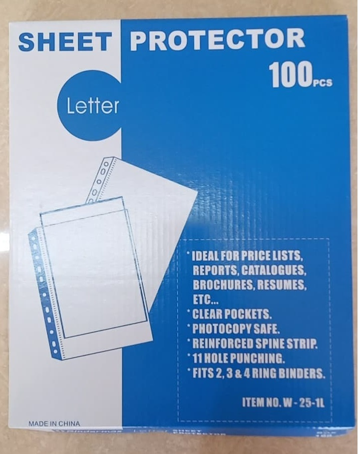Bindermax Clearsheet Protector transparenr refill 11 holes 100's LETTER ...