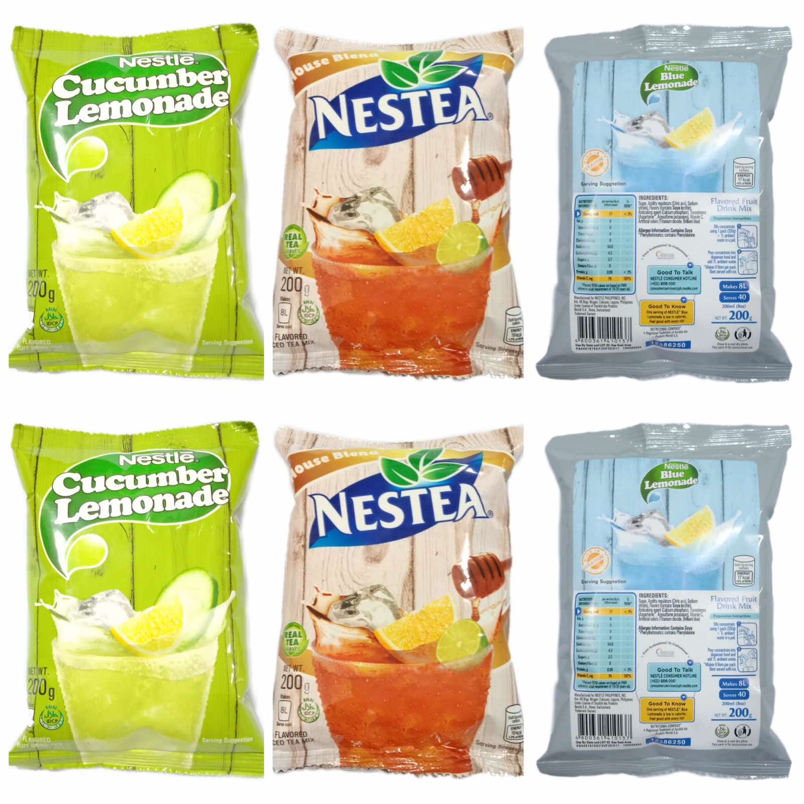 2 Nestle Cucumber Lemonade Fruit Drink Mix , 2 Nestea Houseblend Iced ...