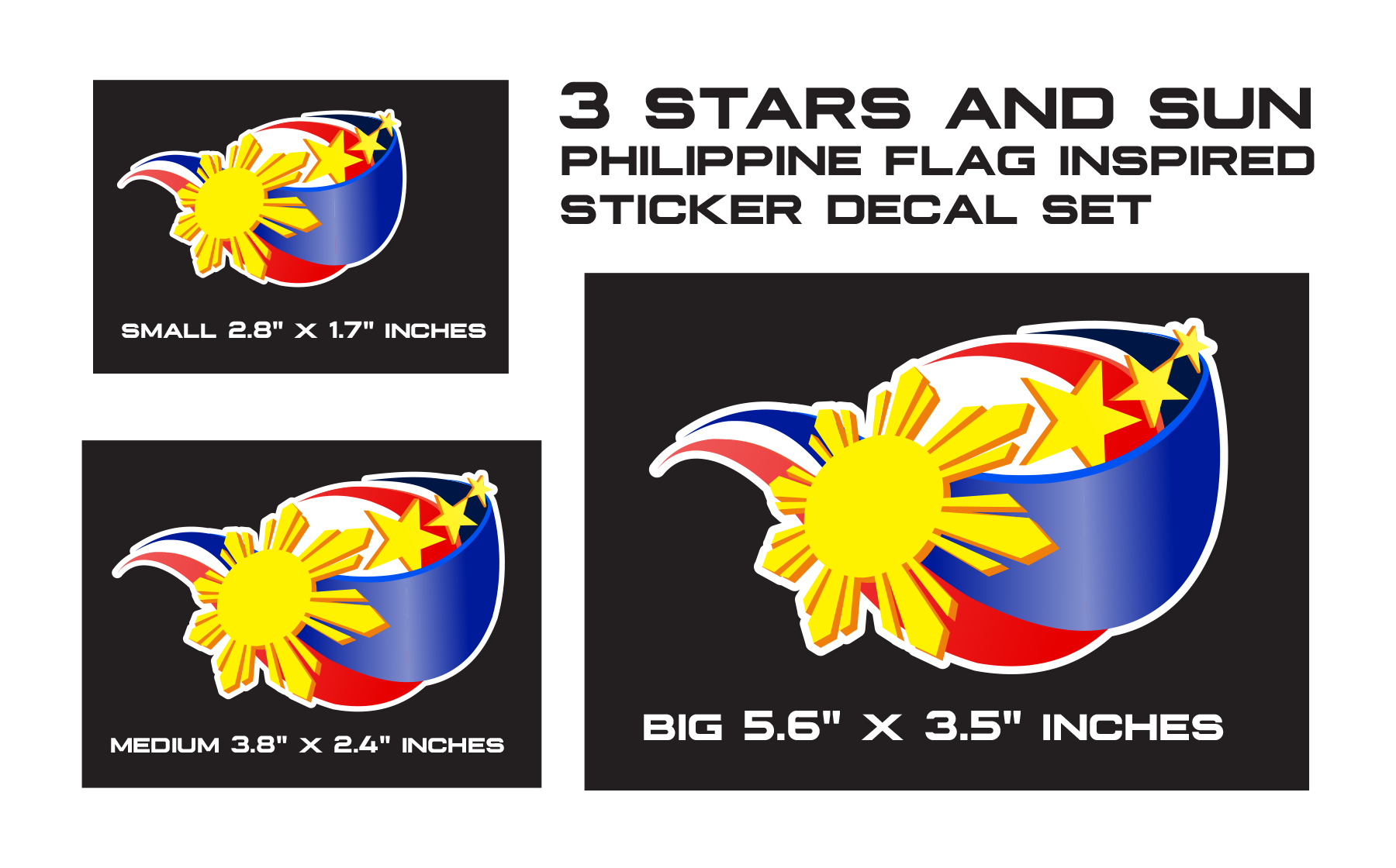 Philippines Sun And Stars Decals