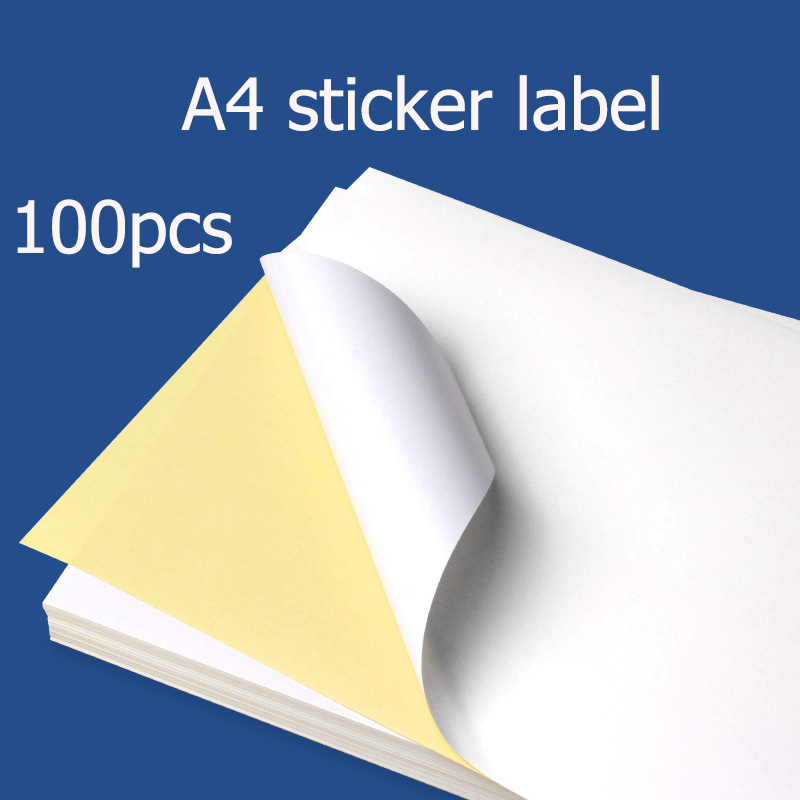 Sticker Paper A4 Matte 100s Self-adhesive 100 Sheets Self-adhesive ...