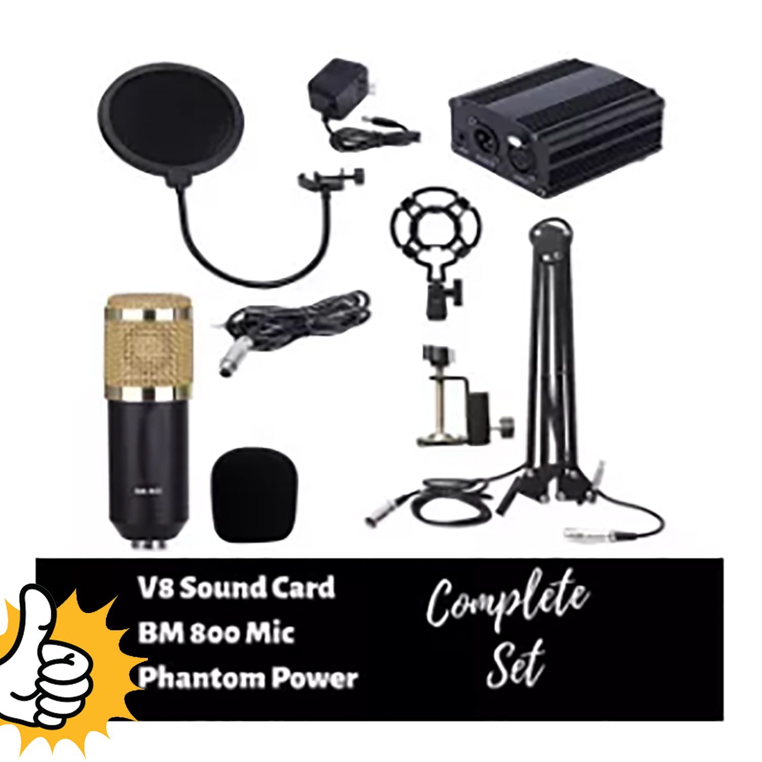 BM800 Professional Condenser Microphone Bm800 Audio Vocal Recording for ...