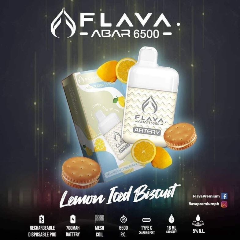 FLAVA ABAR ARTERY 6500 Puffs Rechargeable Disposable Vape Pod 6.5k Puff ...