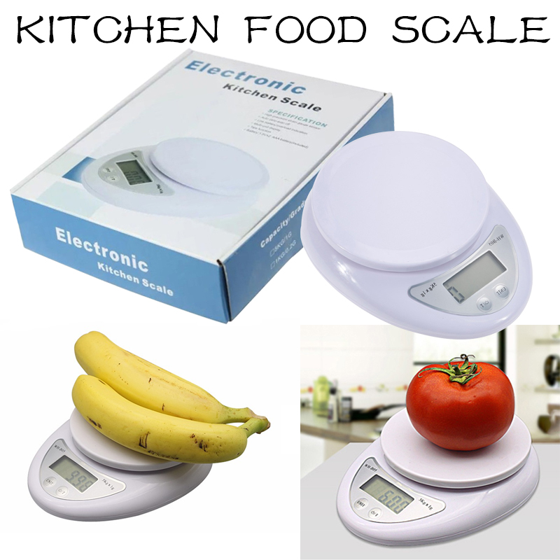 Kitchen Scale 11lb/5kg Digital Multifunction Food Scale Diet Weight ...
