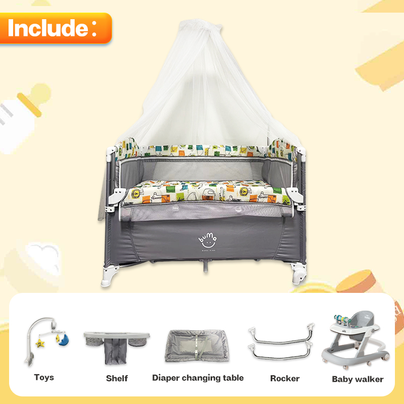 Baby Rocker Crib Bed Game Bed Folding Comes with Toys and Diaper Table ...