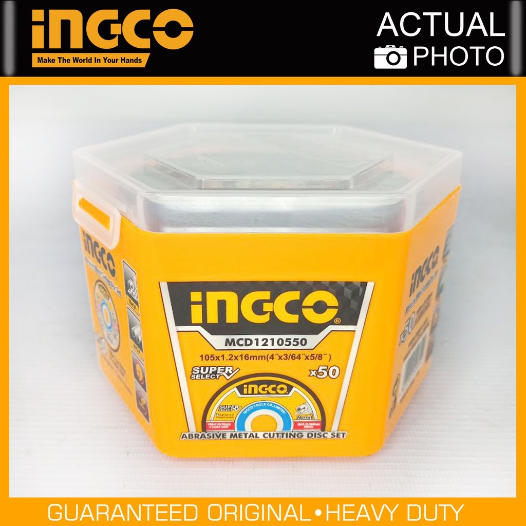 Ingco MCD1210550 50pcs Abrasive Metal Cutting Disc Set 4 SUPER SELECT H ...