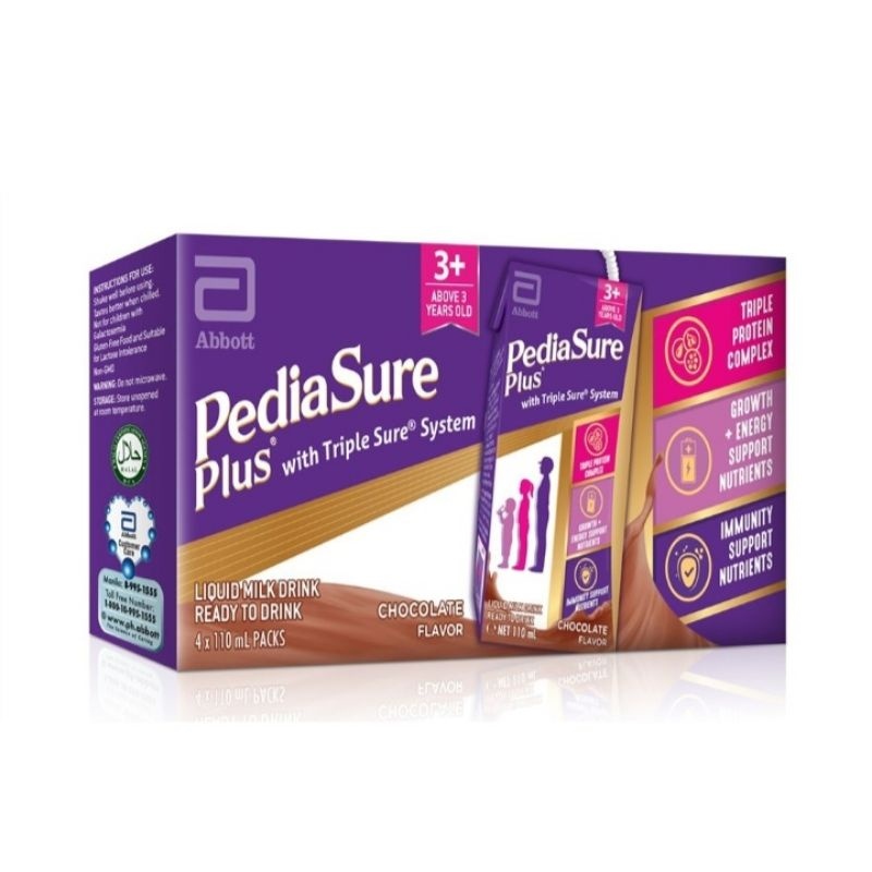 Pediasure Plus Liquid Milk Drink RTD Chocolate 4x110ml Packs | Lazada PH