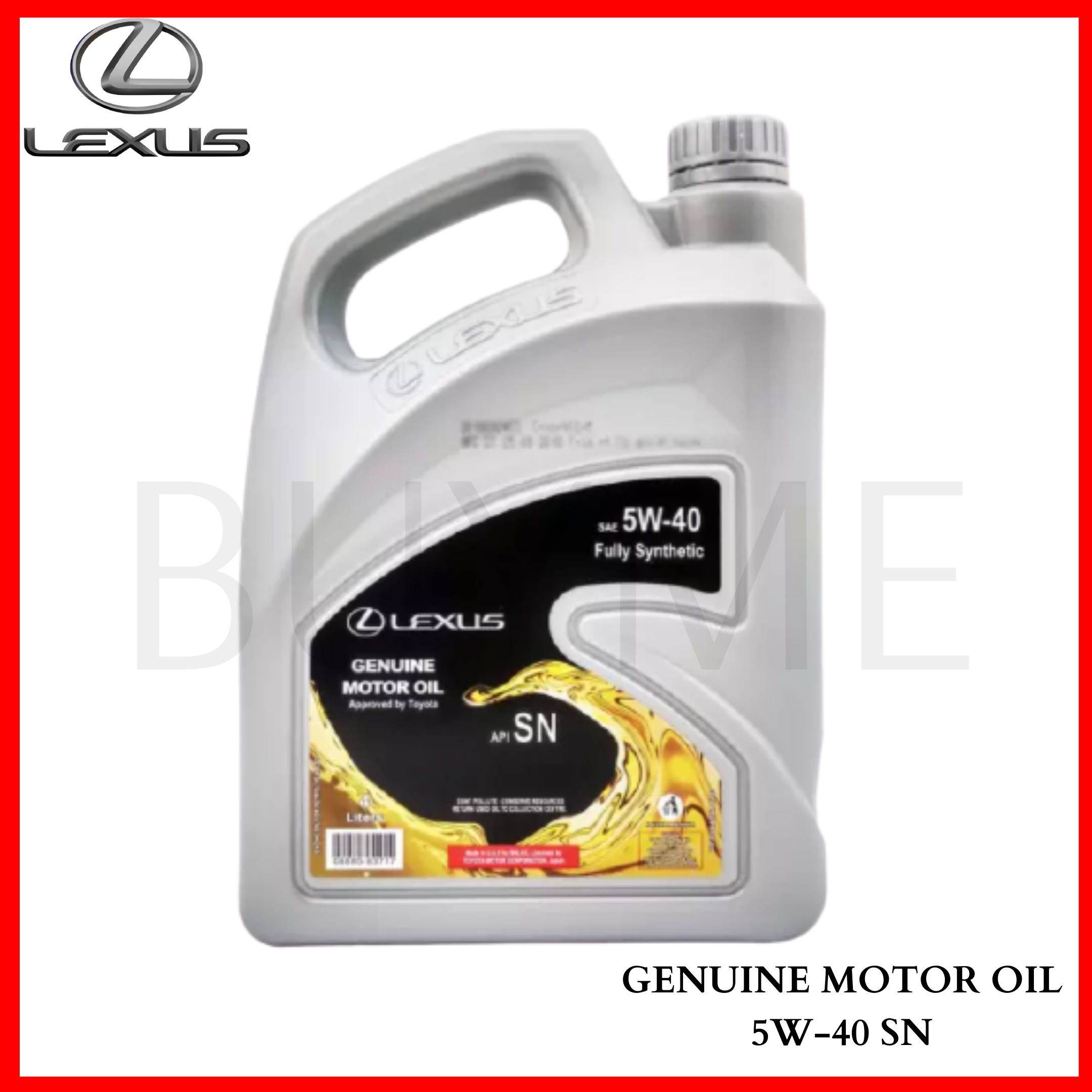 Lexus 5W-40 Fully Synthetic Motor Oil (4liters) | Lazada PH