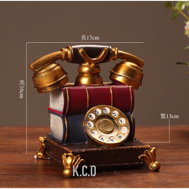 Retro Resin Telephone Figurine Piggy Bank Vintage Coin Bank Phone ...