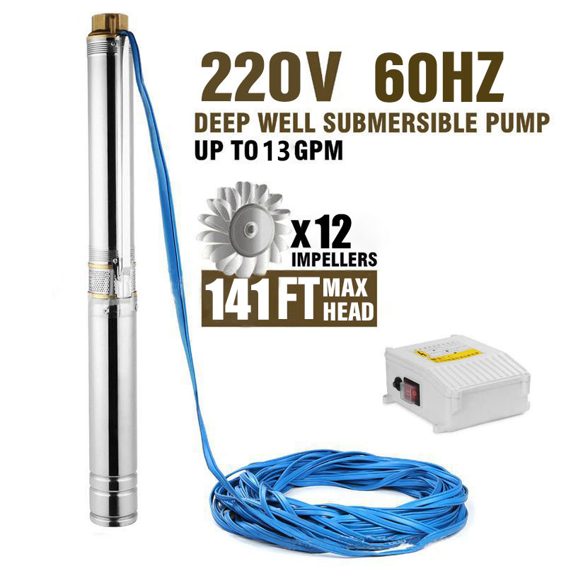 ELVES Submersible Pump 2.5Inch 0.33HP/0.5HP/0.75HP/1HP Water Pump ...
