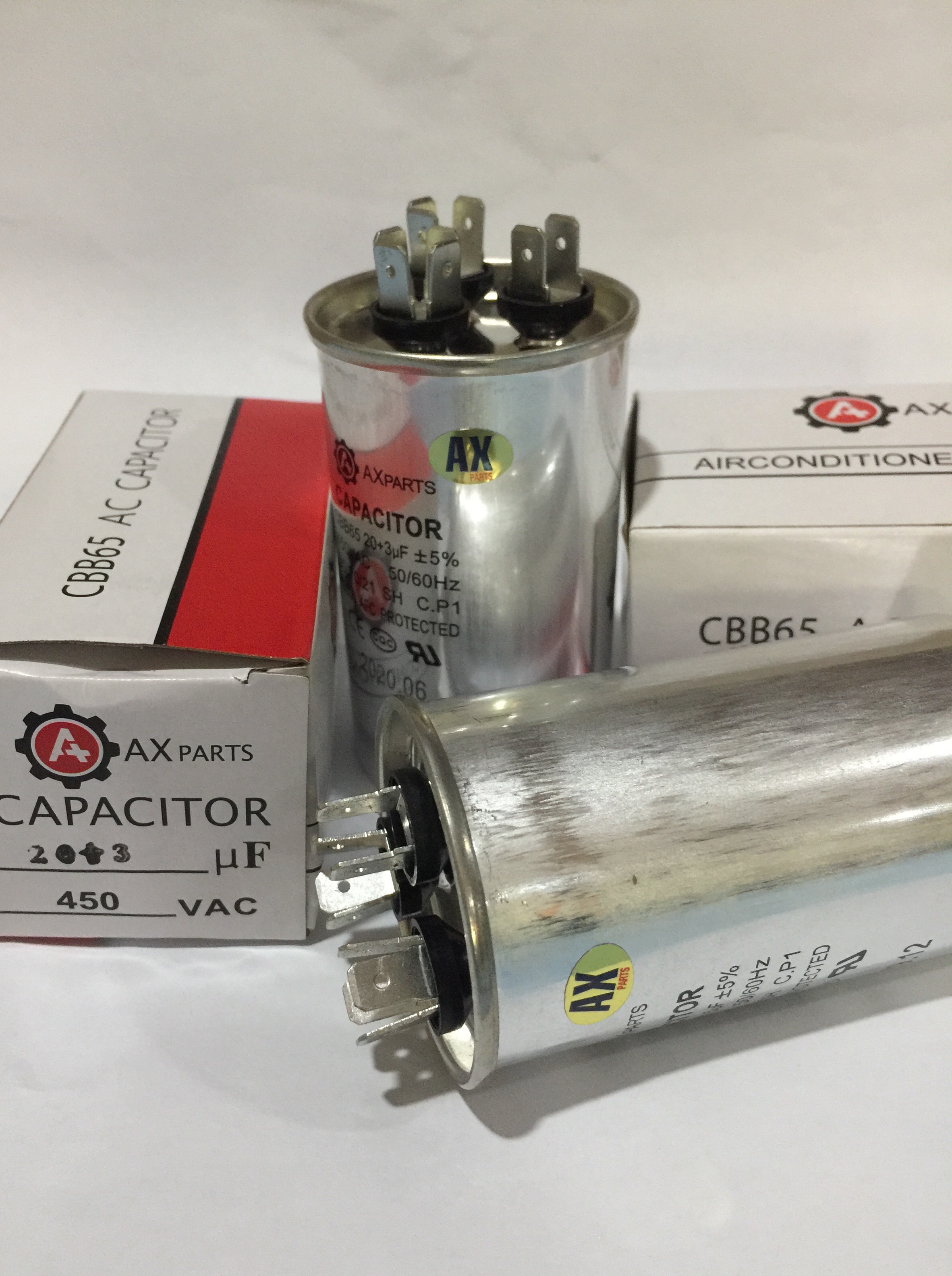 Aircon SINGLE capacitor 3uf until 70uf CBB65 450v (Aluminum casing ...