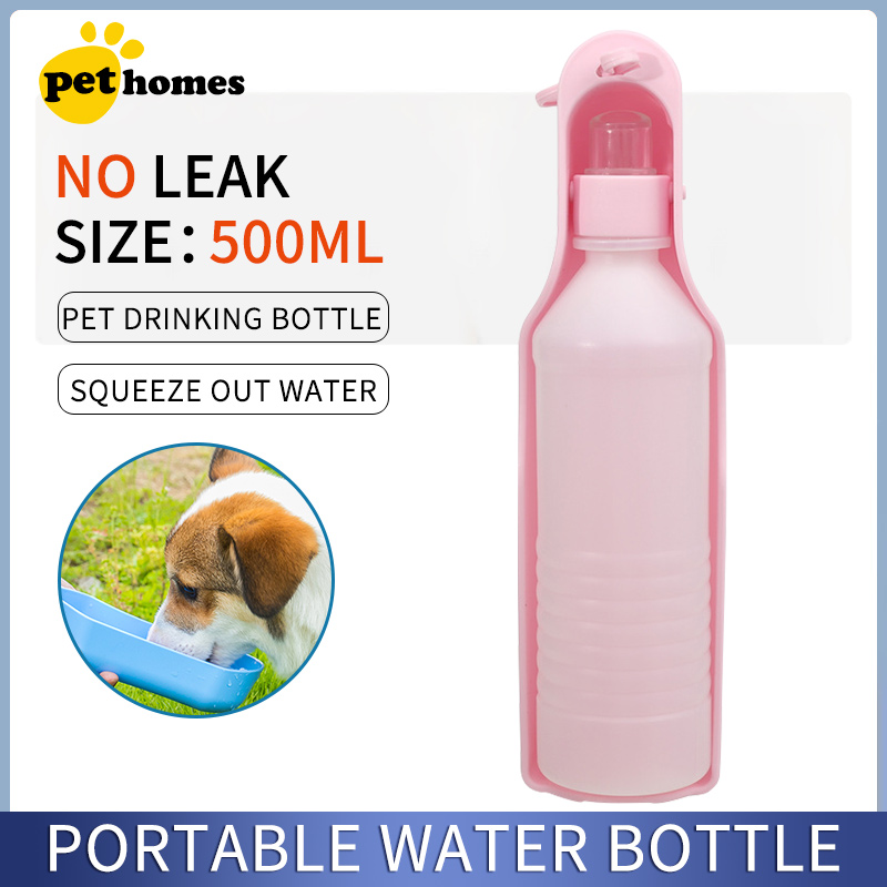 Portable Pet Cat Dog Travel Water Bottle 500ML Outdoor Feed Drinking ...