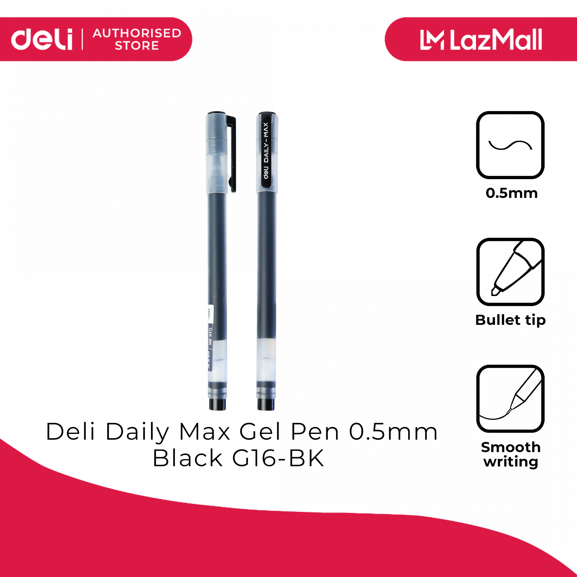 Deli G16-BK Daily Max Gel Pen 0.5mm Black 1PC | Lazada PH