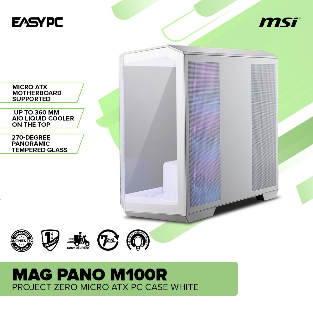 EasyPC | MSI MAG PANO M100R Project Zero Micro ATX PC Case Black or ...
