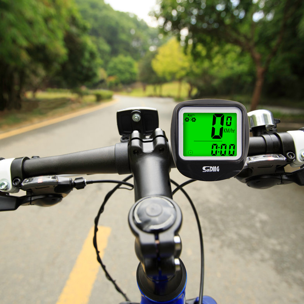 SUNDING MTB Bike Wired Speedometer Cycling Bicycle Digital LCD Computer ...