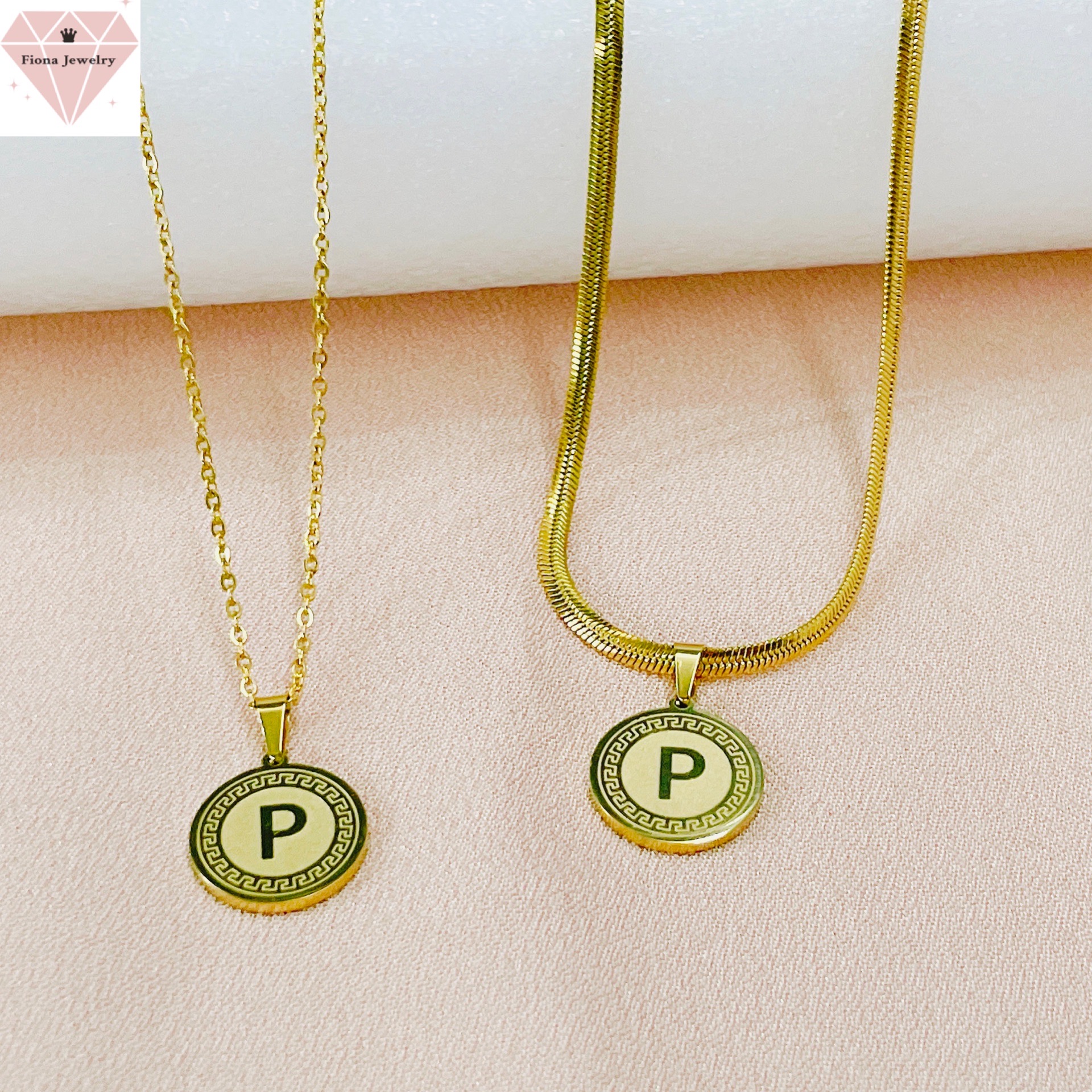 Fiona Jewelry 18k Golden Stainless Steel Initai Letter Necklace For ...