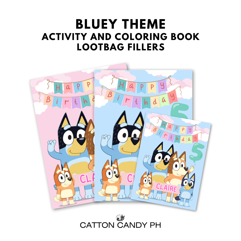 BLUEY THEME Personalized Activity | coloring book loot bag fillers ...