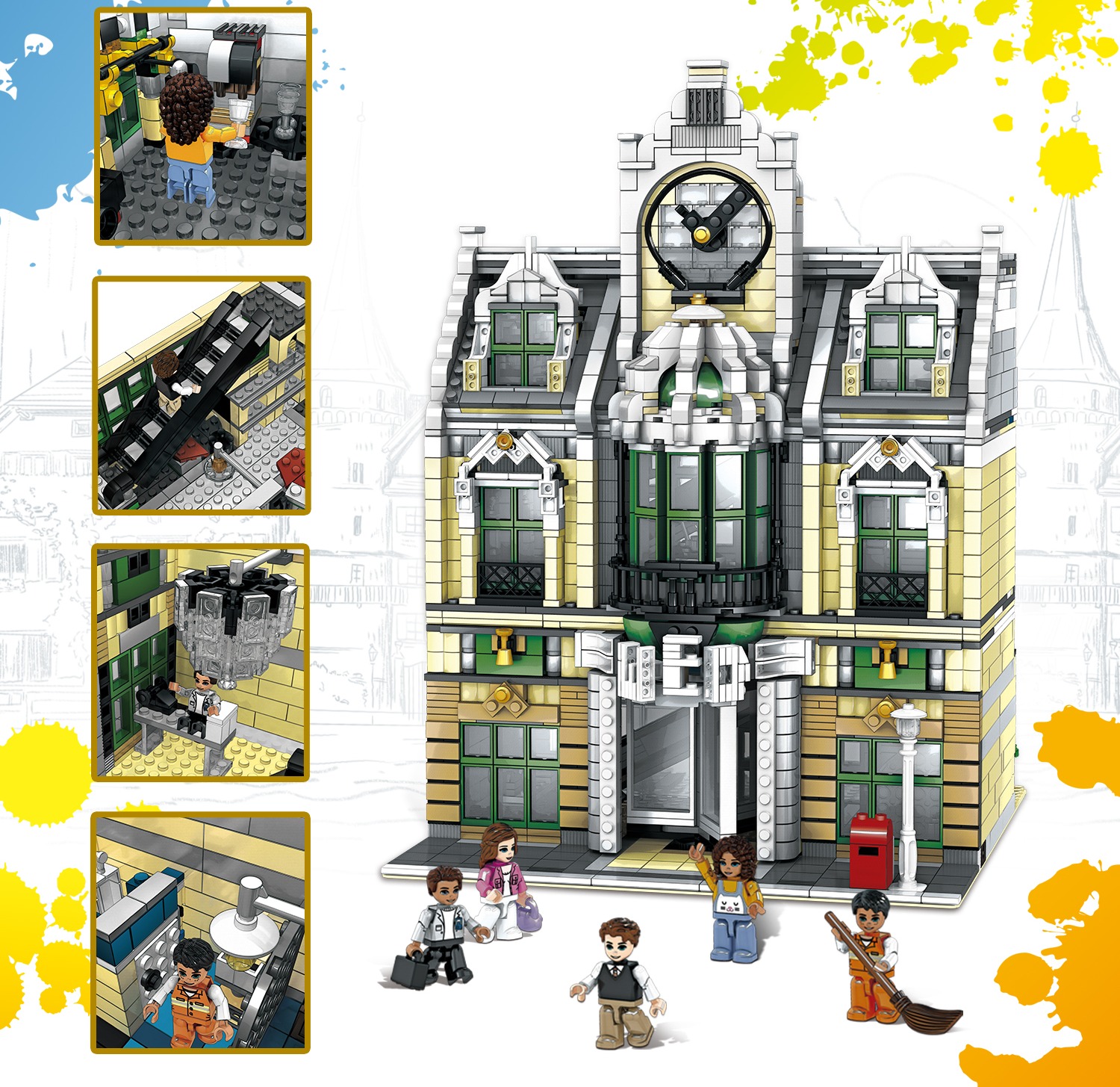 BUILDING BLOCKS Street View European Mall Building Block Sets QL0922 ...