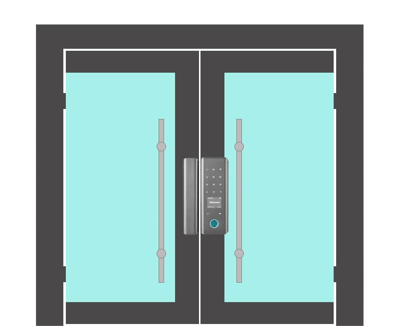 Omens No drilling Glass Smart door lock Fingerprint/Key/App Remote ...