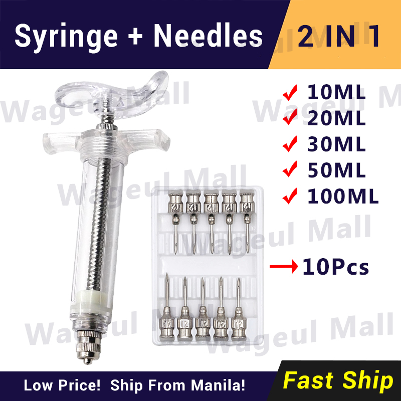 Fiber glass syringe Heavy duty syringe with 1 Dozen assorted needles ...