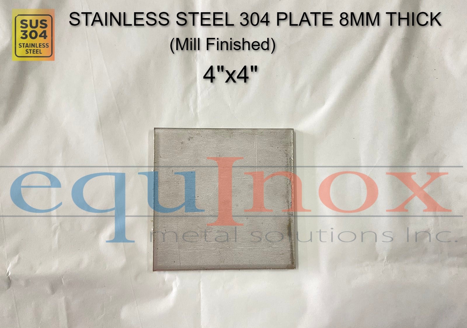 Stainless Steel 304 Plate 8mm Thick 103mmx103mm (4"x4"); 153mmx153mm (6 ...