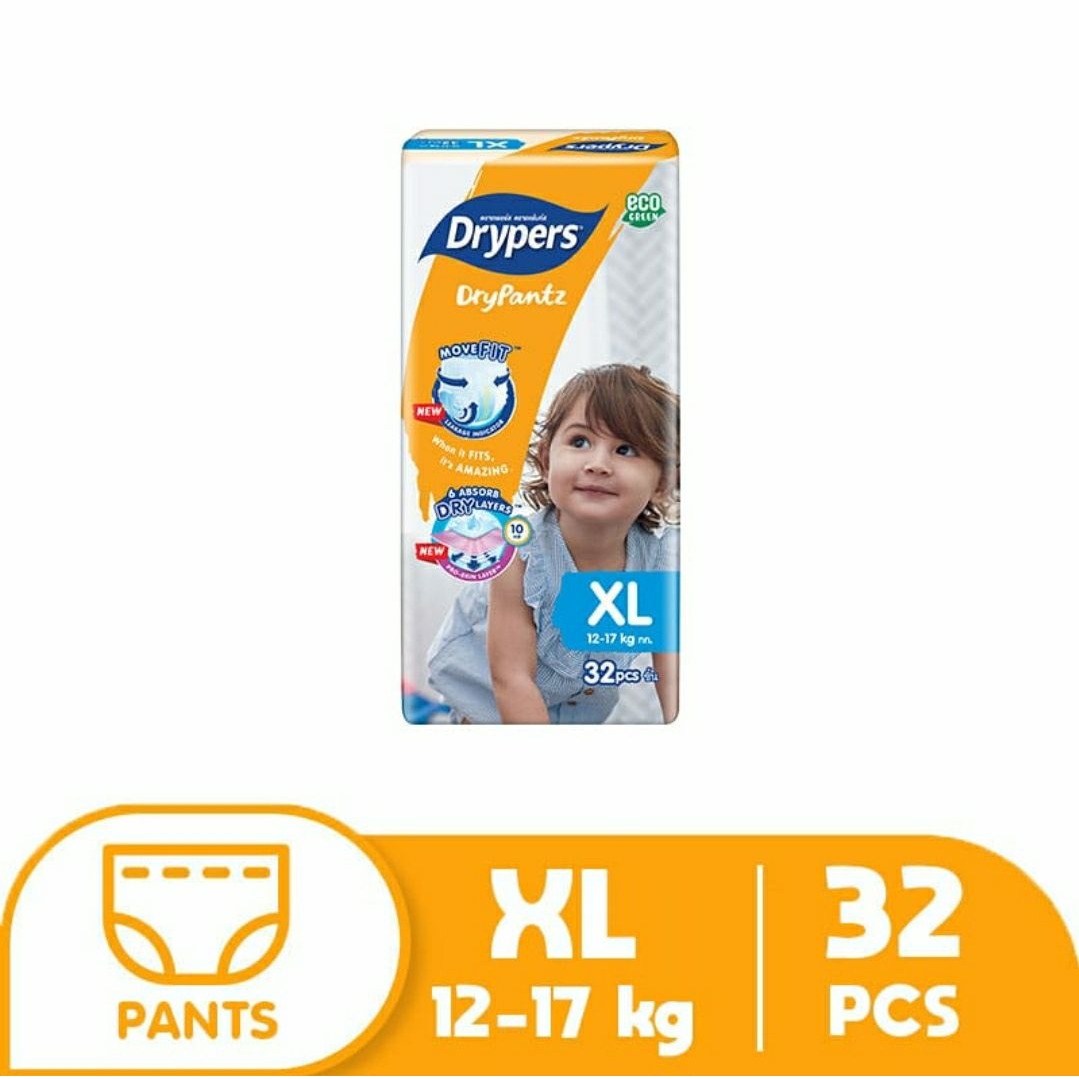 Drypers Drypantz Jumbo Pack XL (32 pcs) - Diaper Pants | Lazada PH