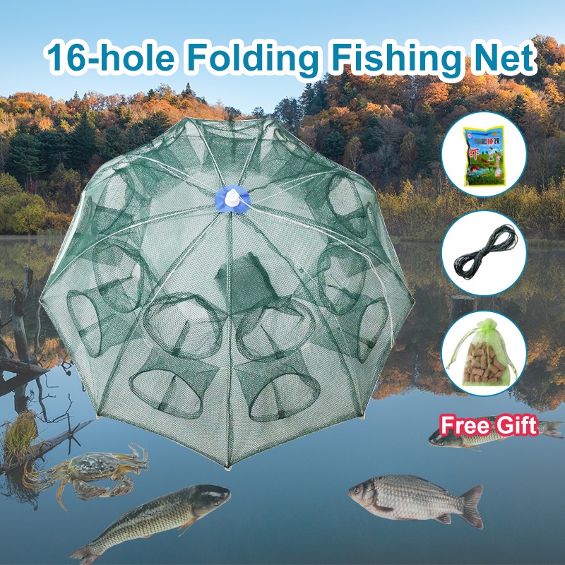 net for fishing Fishing Net Folding Umbrella fish Net Shrimp Cage Crab ...