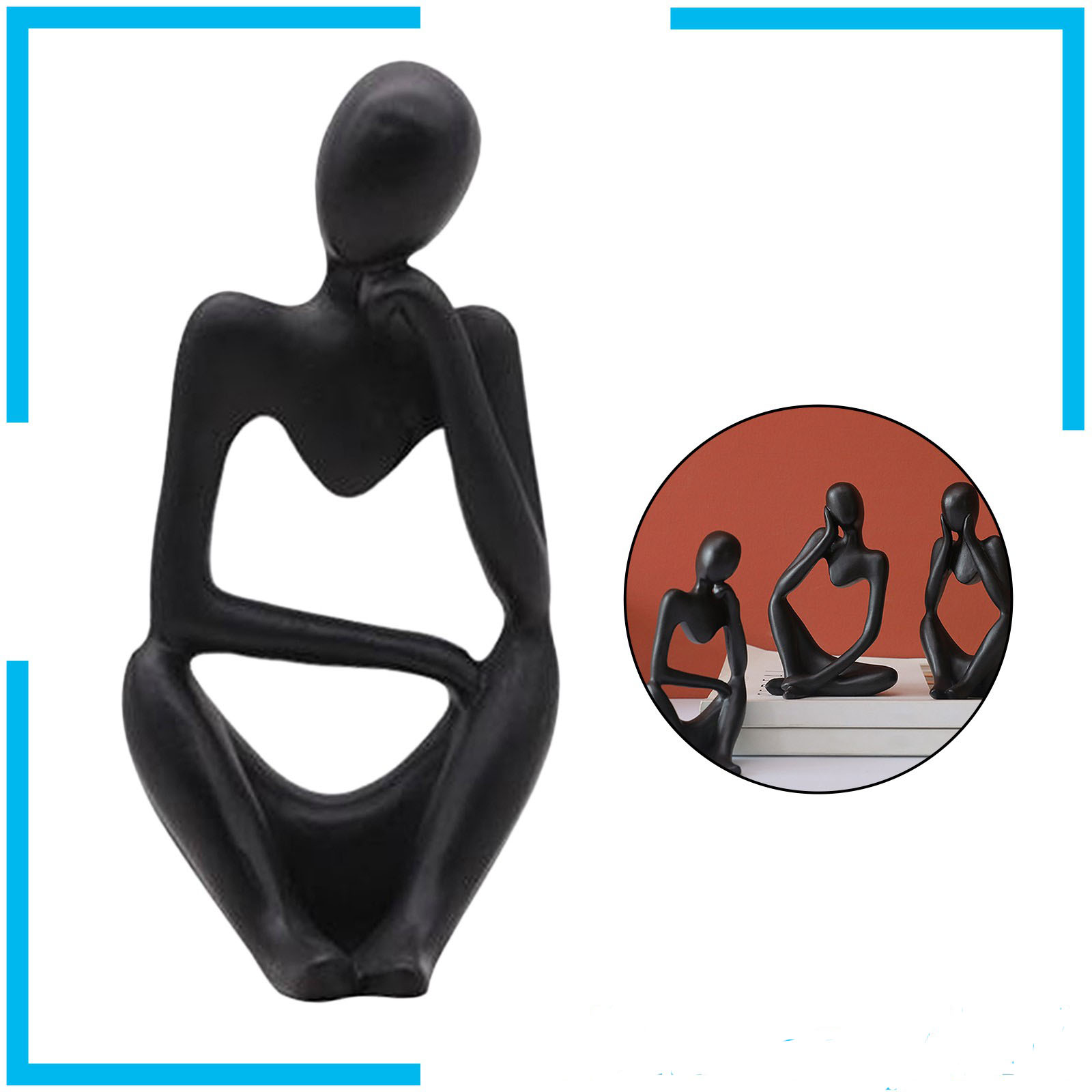 [COD]Thinker Statue Abstract Figure Sculpture Small Ornaments Resin ...