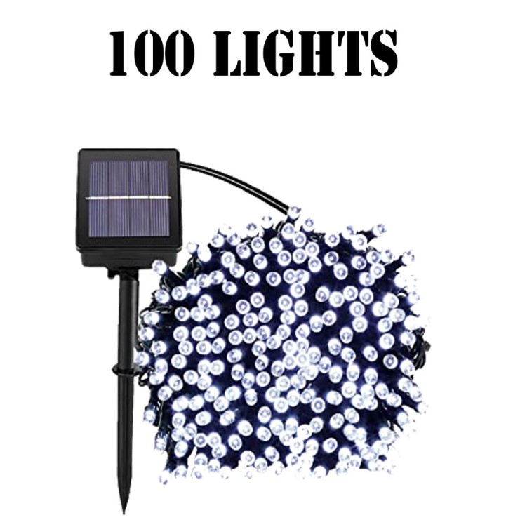AGM 10M Solar 100L Led String Fairy Light Party Outdoor Christmas ...