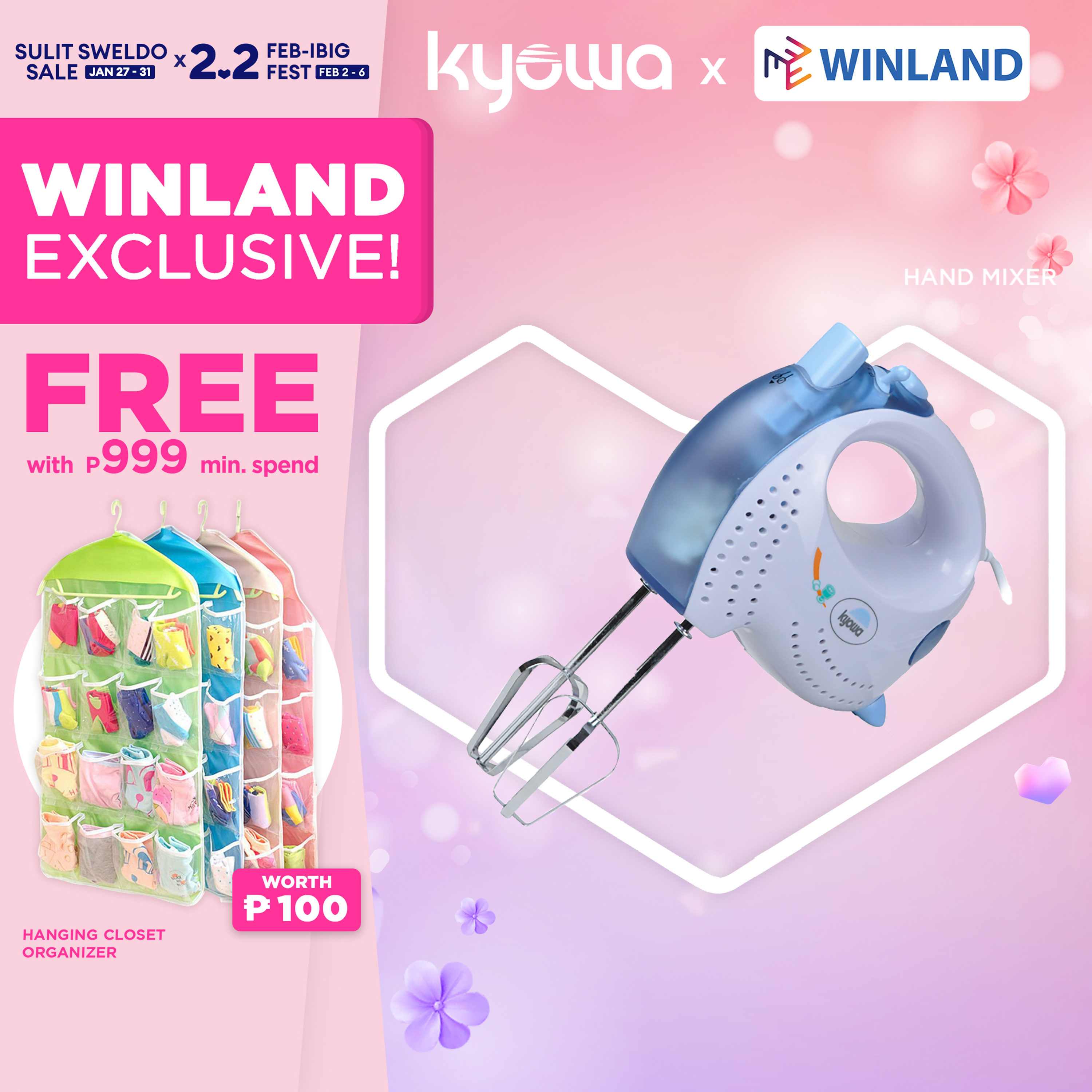 KYOWA by Winland Hand Mixer 5 Speed Setting with Turbo Control KW-4404 ...