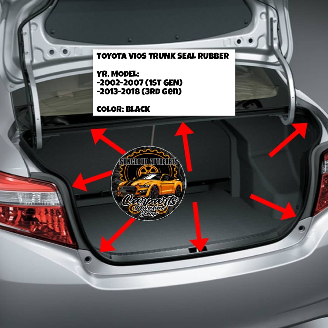 Toyota Vios Trunk Rubber Seal / 2002-2007 (1st gen) / 2013-2018 (3rd ...