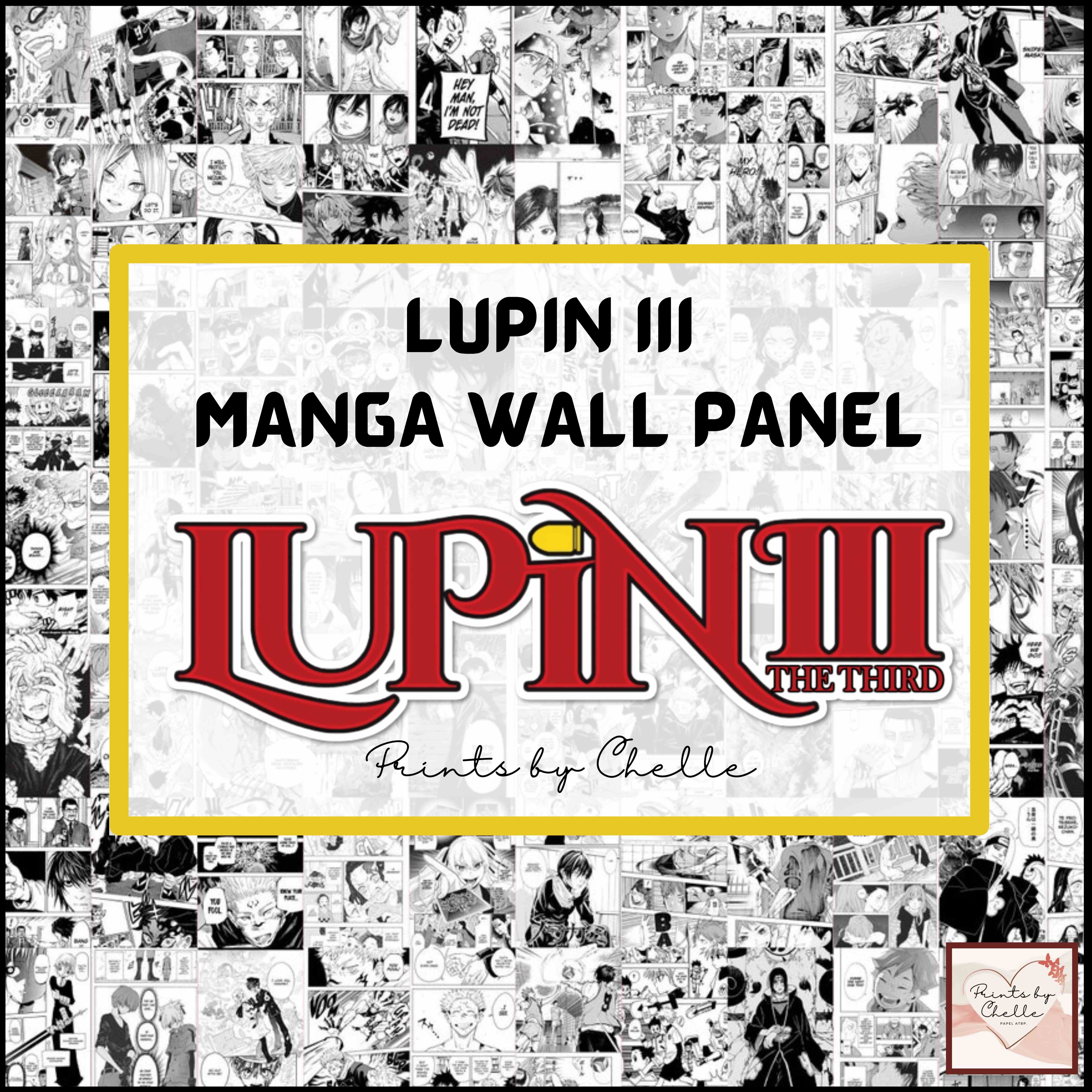 [PRINTS BY CHELLE] LUPIN III Anime Manga Panel Wall Decor Sticker - A6 ...