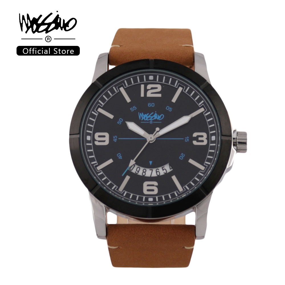 Mossimo brown leather strap analog watch for men MS-1819G-TAN | Lazada PH