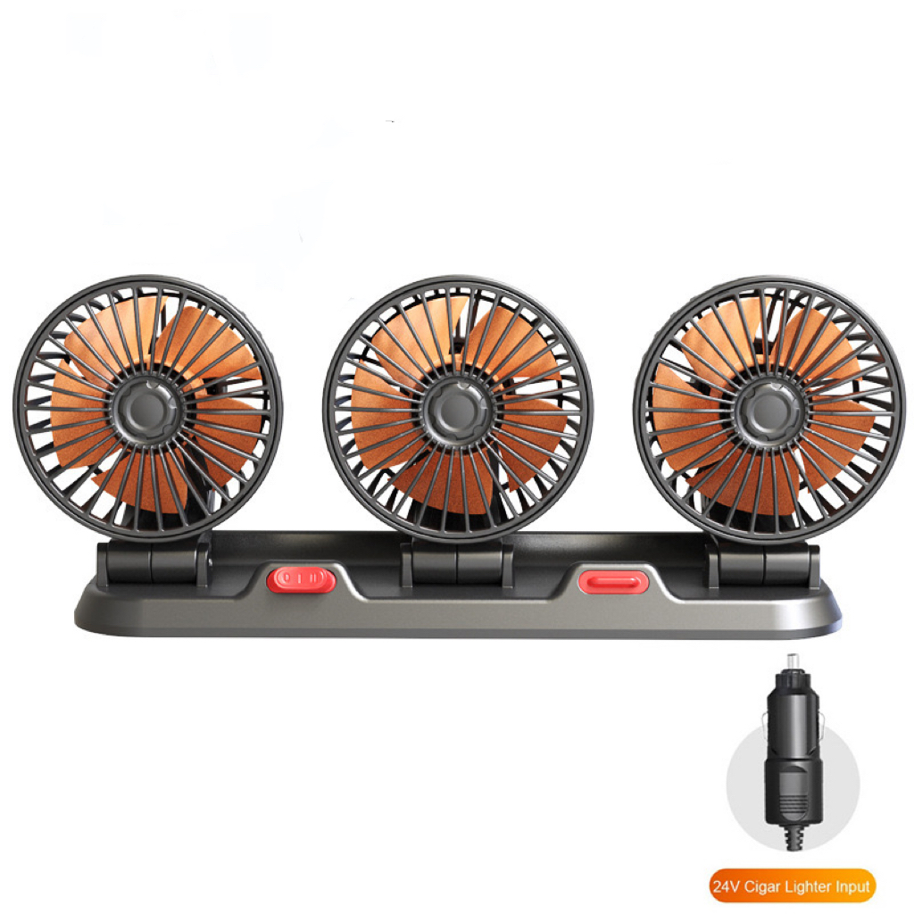 12V 24V Electric Vehicle Fan Double Head 2 Double Head Air Circulator ...