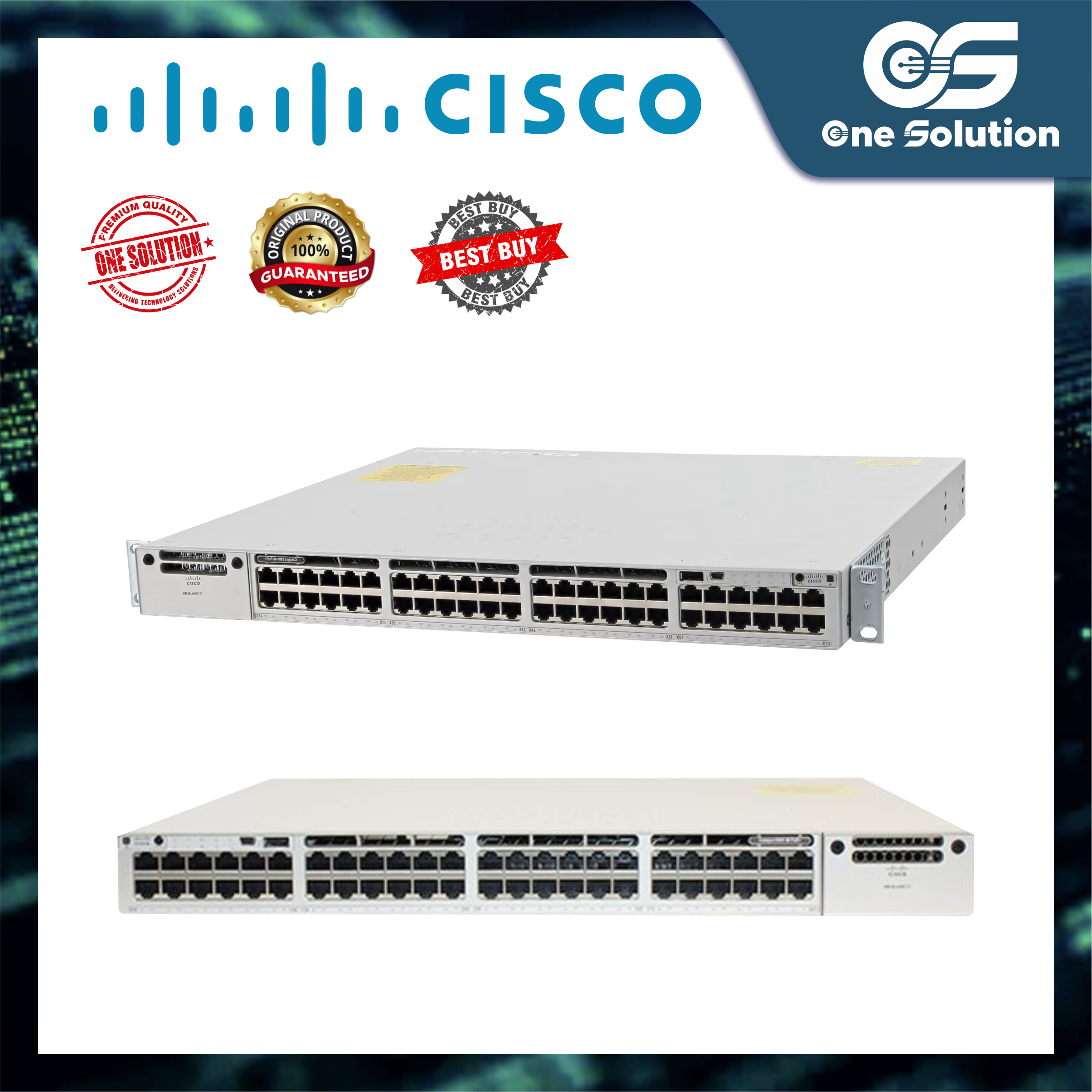 Cisco Catalyst 9300 Series Switch C9300-48P-A Network Advantage 48 port PoE+ Modular Uplinks PWR ...