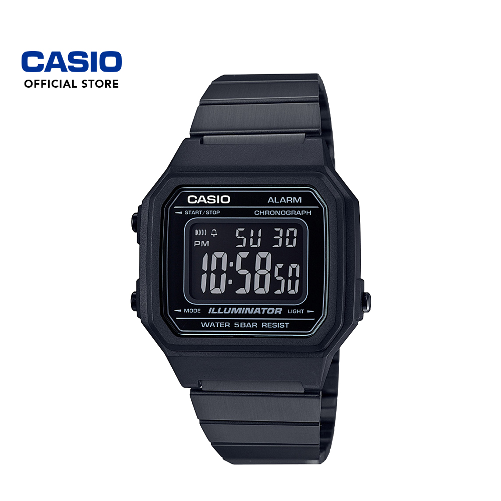 Casio (B650WB-1BDF) Black Stainless Steel Strap Digital 50 Meter Watch ...