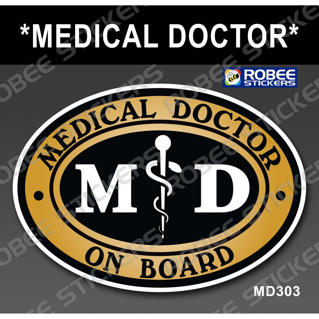 MD Sticker MEDICAL DOCTOR ON BOARD VINYL MATERIALX3s | Lazada PH