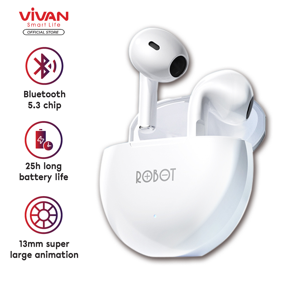 Robot Earphone Airbuds T10 Waterproof IPX4 Semi-In-Ear TWS True ...