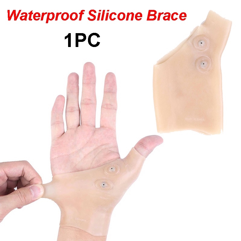 Waterproof Silicone Brace Soft Pain Relief Magnetic Thumb Support ...