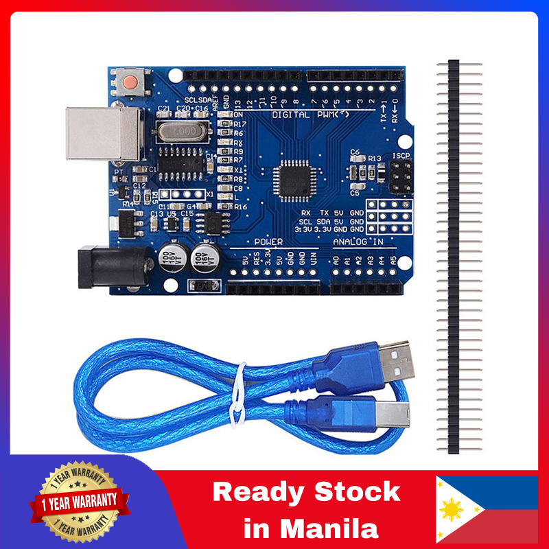 【COD】GEGEB Original Arduino UNO R3 with USB Cable Compatible Motherboard CH340G and DIP Micro ...