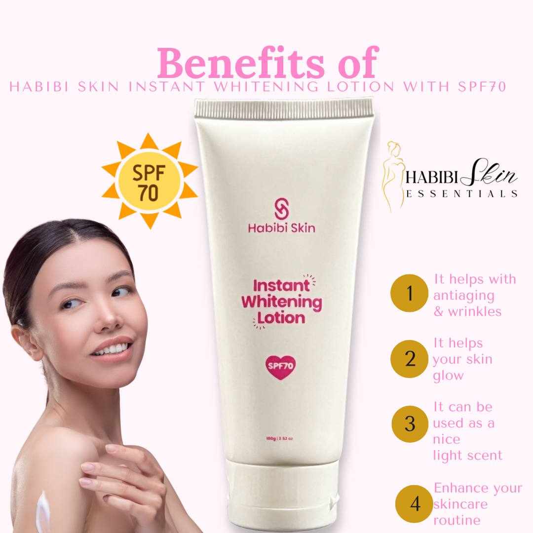 Authentic Habibi Skin Instant Whitening lotion with SPF70, Moisturize ...