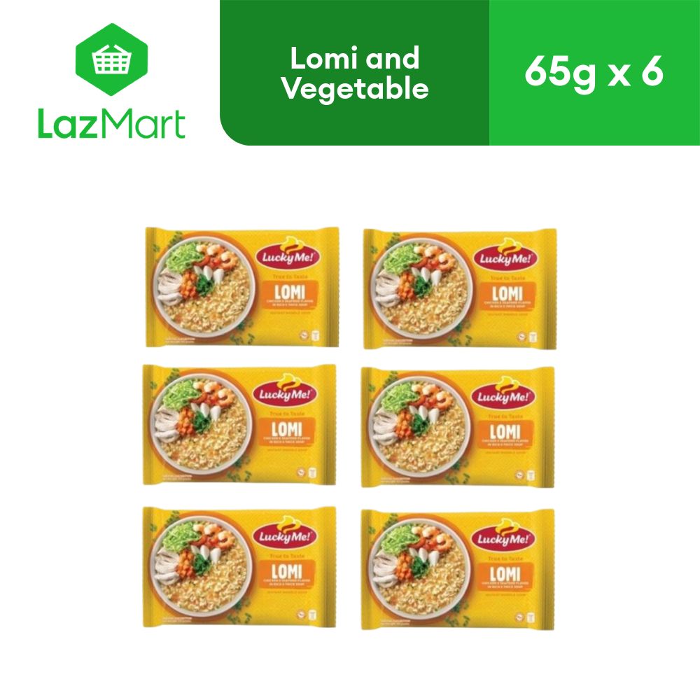 Lucky Me! Instant Noodle Soup Lomi Seafood and Vegetable Flavor 65g ...