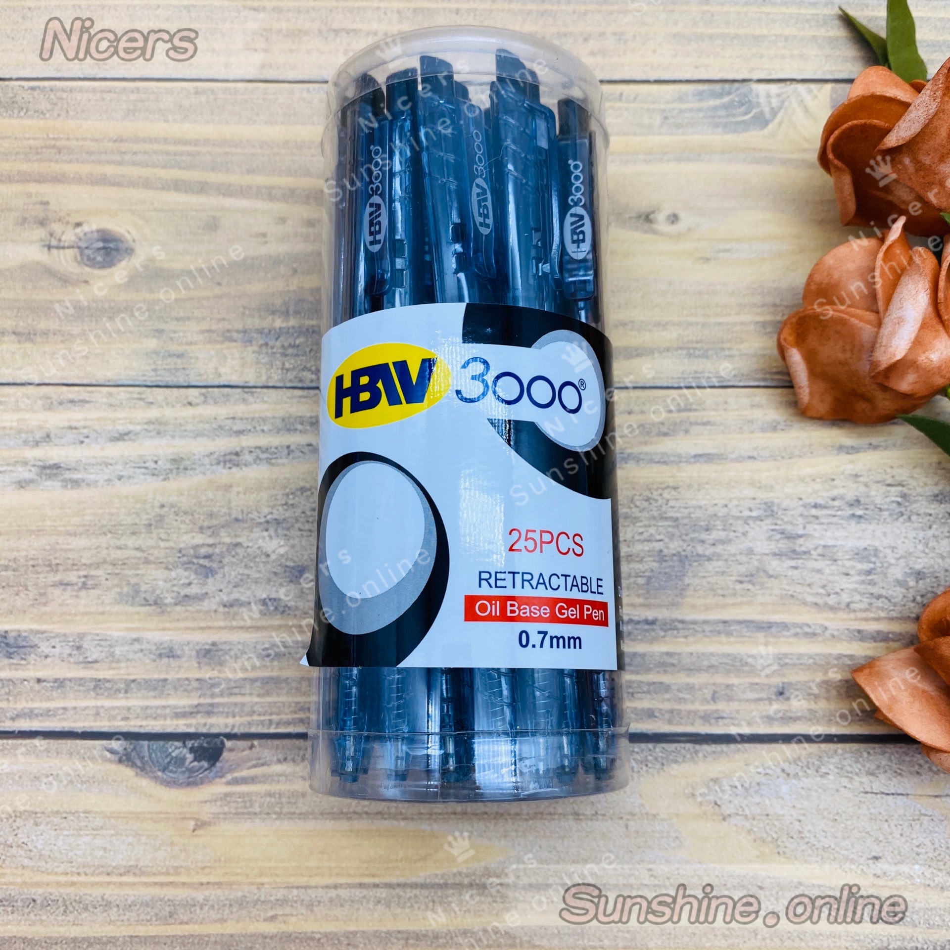 25pcs HBW Original #3000 Retractable oil Base gel pen ball pen 0.7MM ...